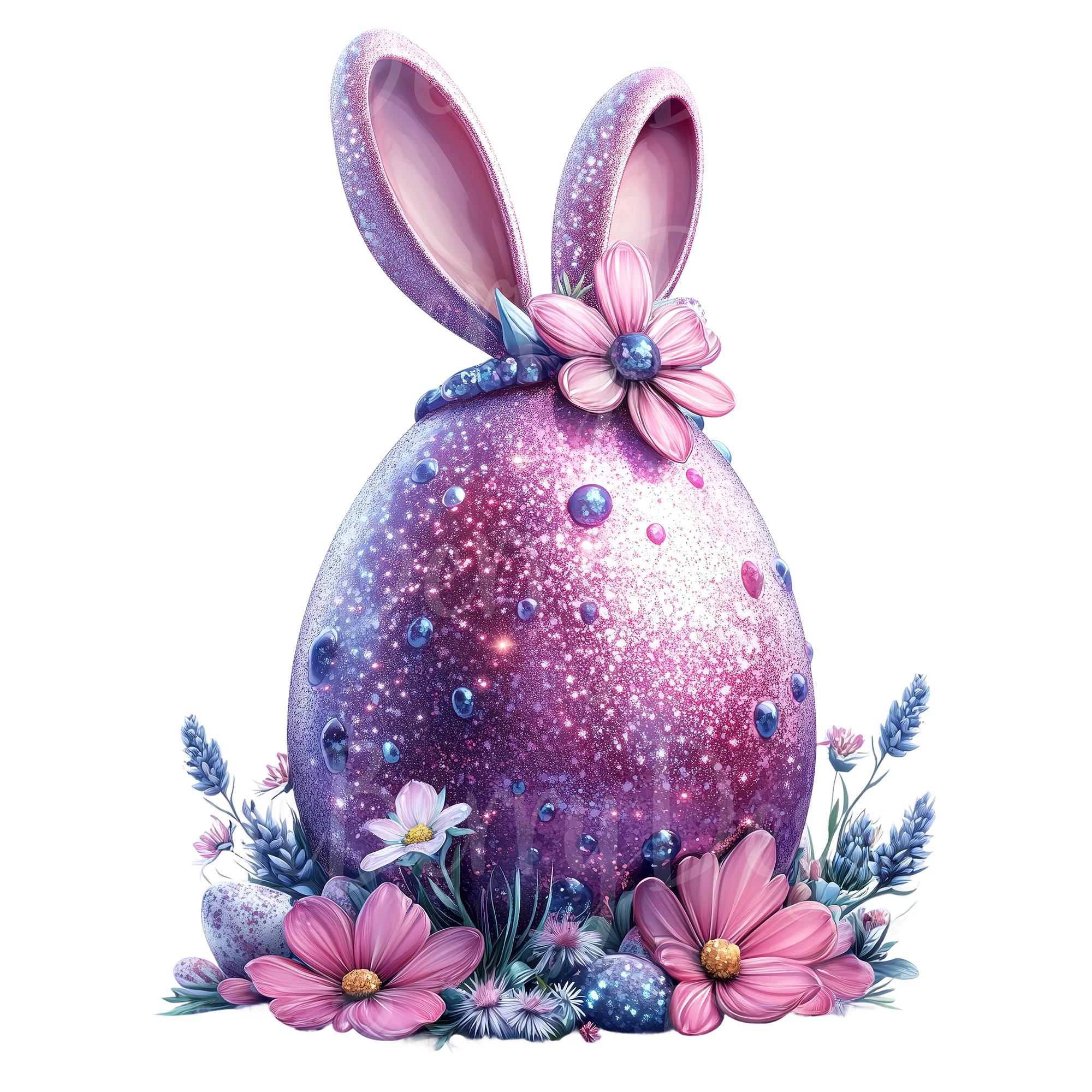 Glitter Easter Eggs Clipart, Set of 15 PNG Bundle, 300 DPI Clip Art ...