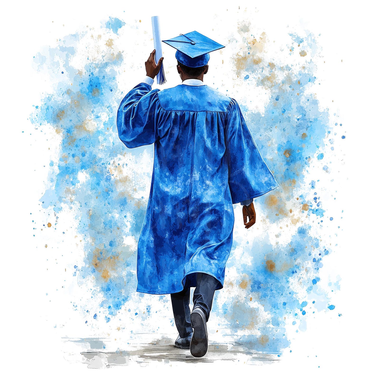 Graduation Clipart, Set of 11 PNG Bundle, 300 DPI Watercolor Clip Art ...