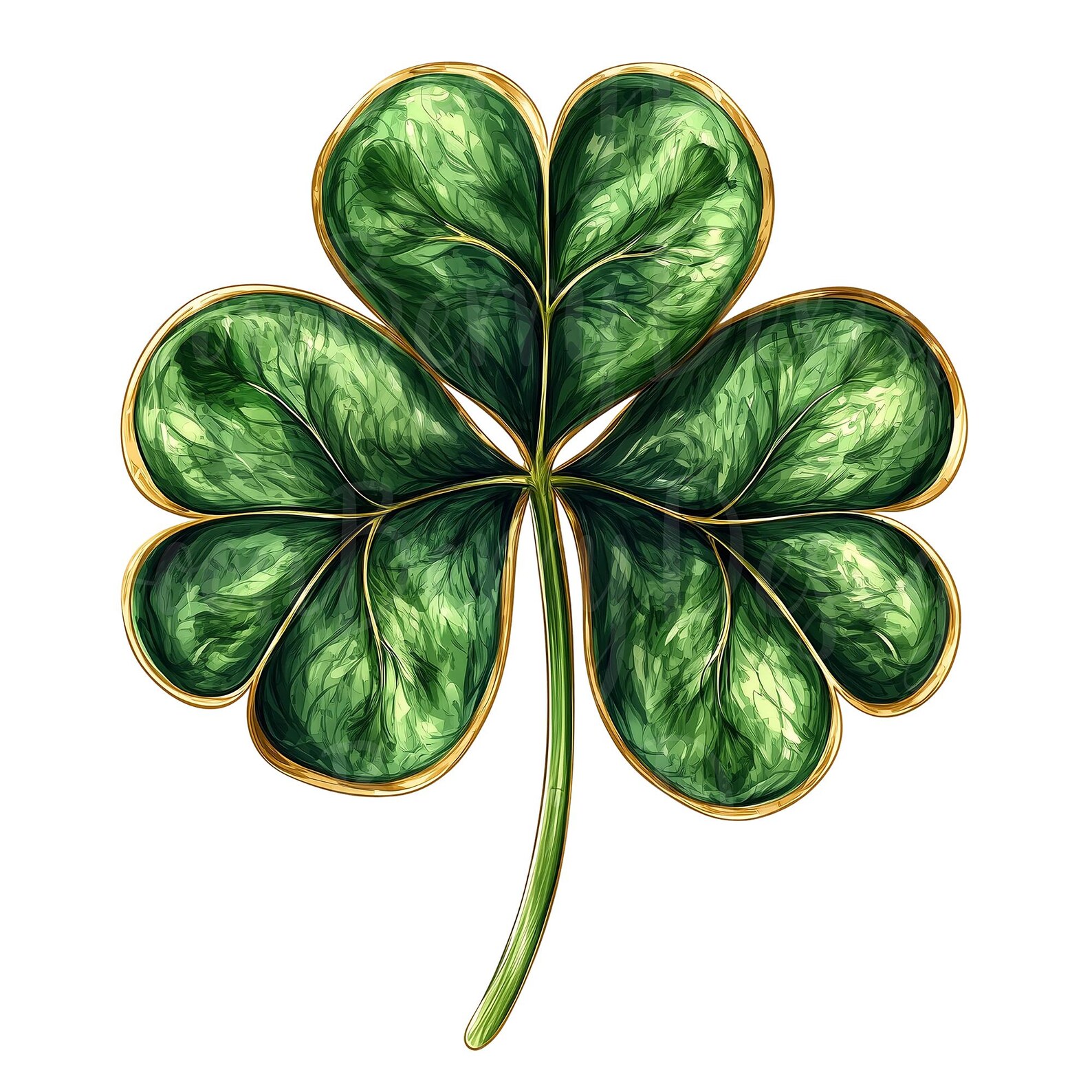 Shamrock Clipart, Set of 11 PNG Bundle, 300 DPI Clip Art, Green Four ...