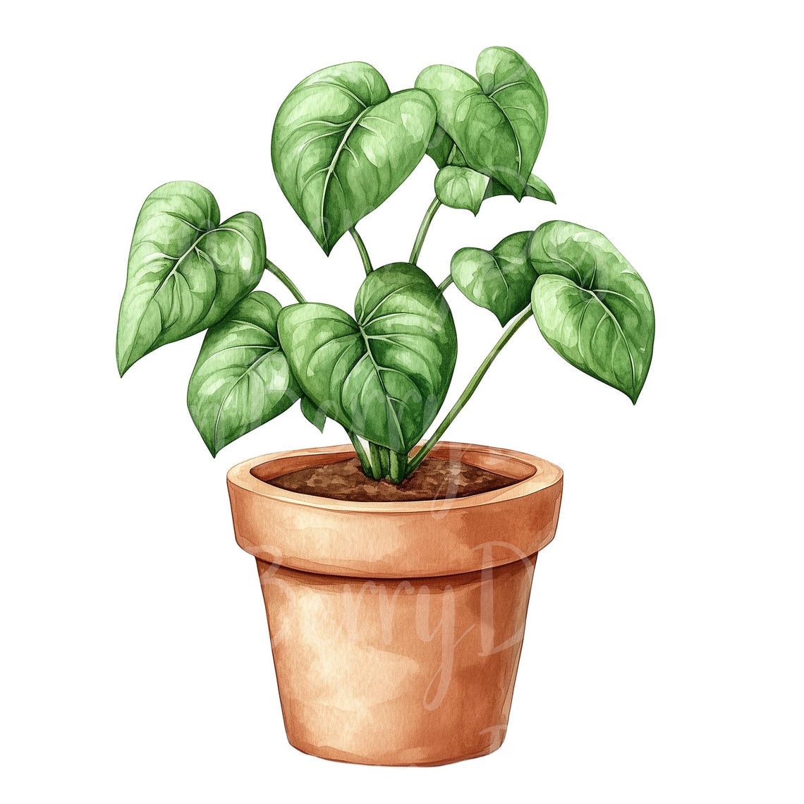 House Plant Clipart, Set of 19 PNG Bundle, 300 DPI Clip Art, Green ...