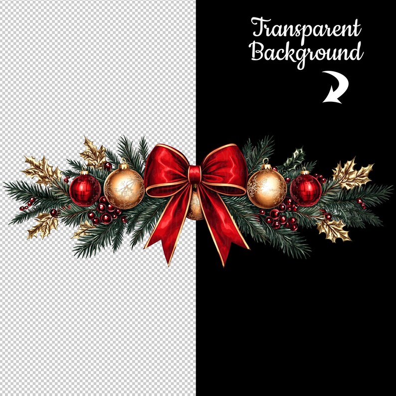 Colorful Christmas Tree Clipart, Set of 11 PNG Watercolor Clip Art ...