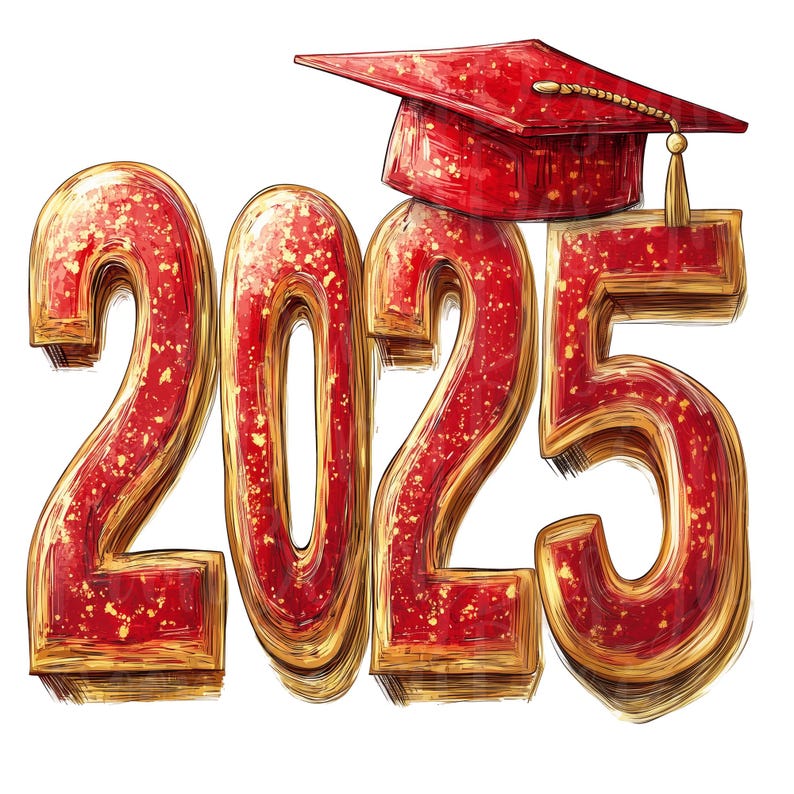 Graduation 25 Clipart, Set of 11 PNG Bundle, 300 DPI Watercolor Clip ...