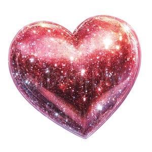 Glitter Hearts Clipart, Set of 10 PNG Bundle, 300 DPI Clip Art, Pink ...