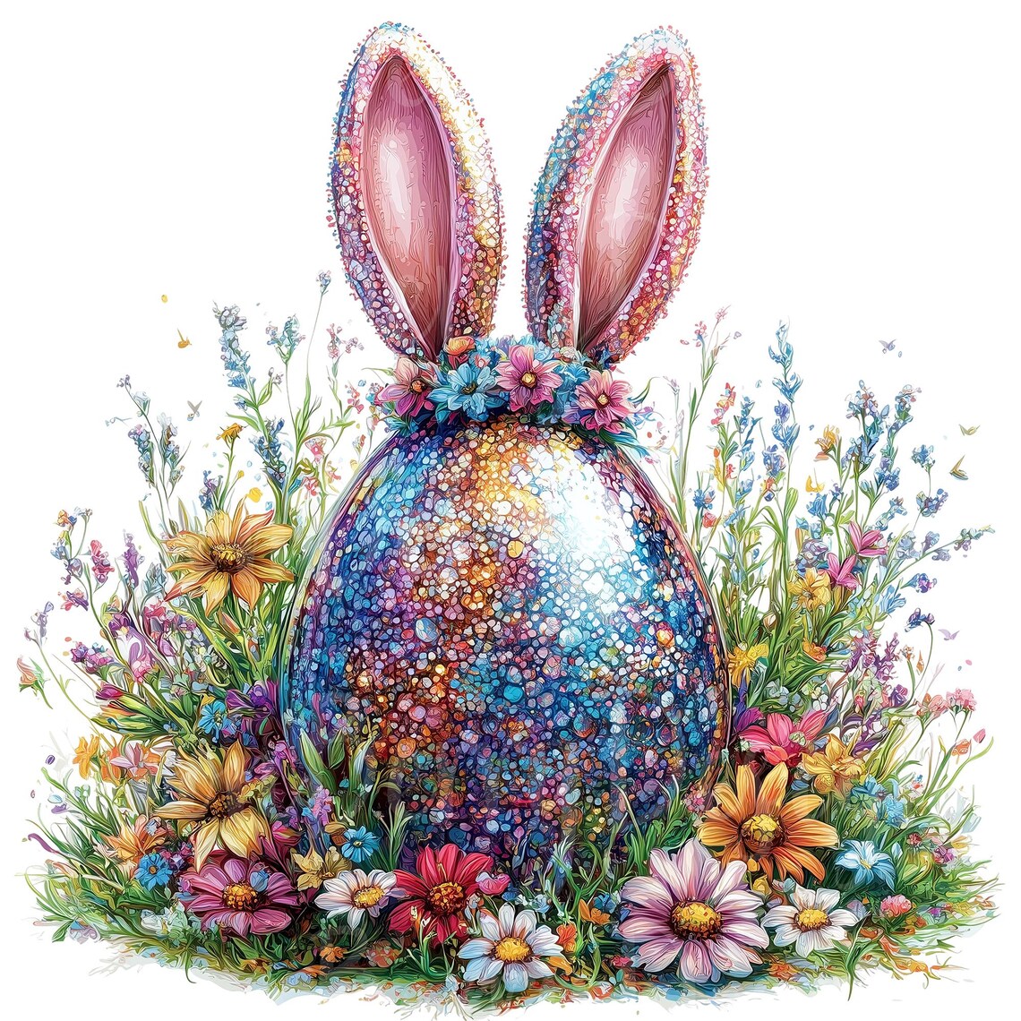 Glitter Easter Eggs Clipart, Set of 15 PNG Bundle, 300 DPI Clip Art ...