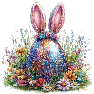 Glitter Easter Eggs Clipart, Set of 15 PNG Bundle, 300 DPI Clip Art ...