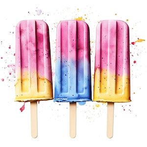Rainbow Popsicles Clipart, Set of 12 PNG Bundle, 300 DPI Clip Art ...