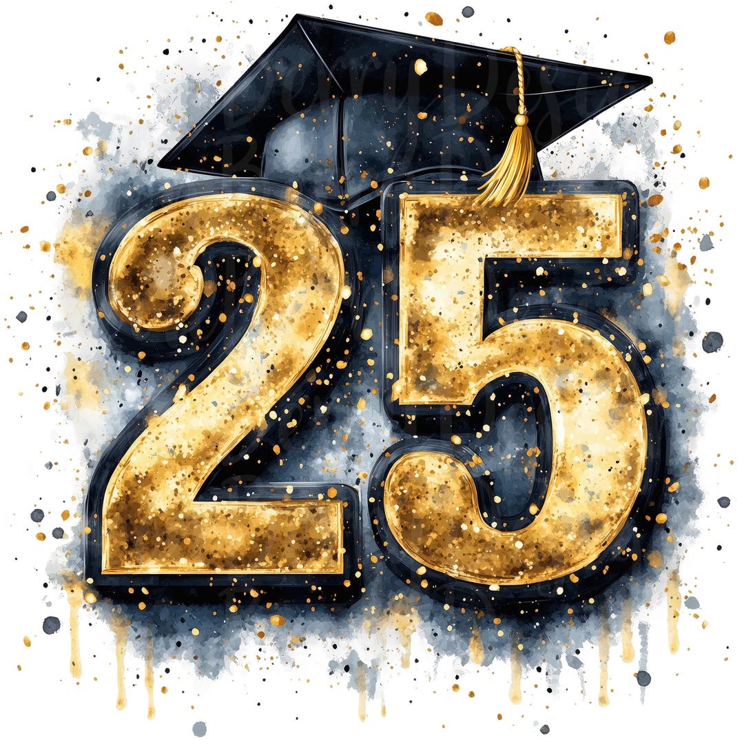 Graduation Class of 25 Clipart, Set of 11 PNG Bundle, 300 DPI ...