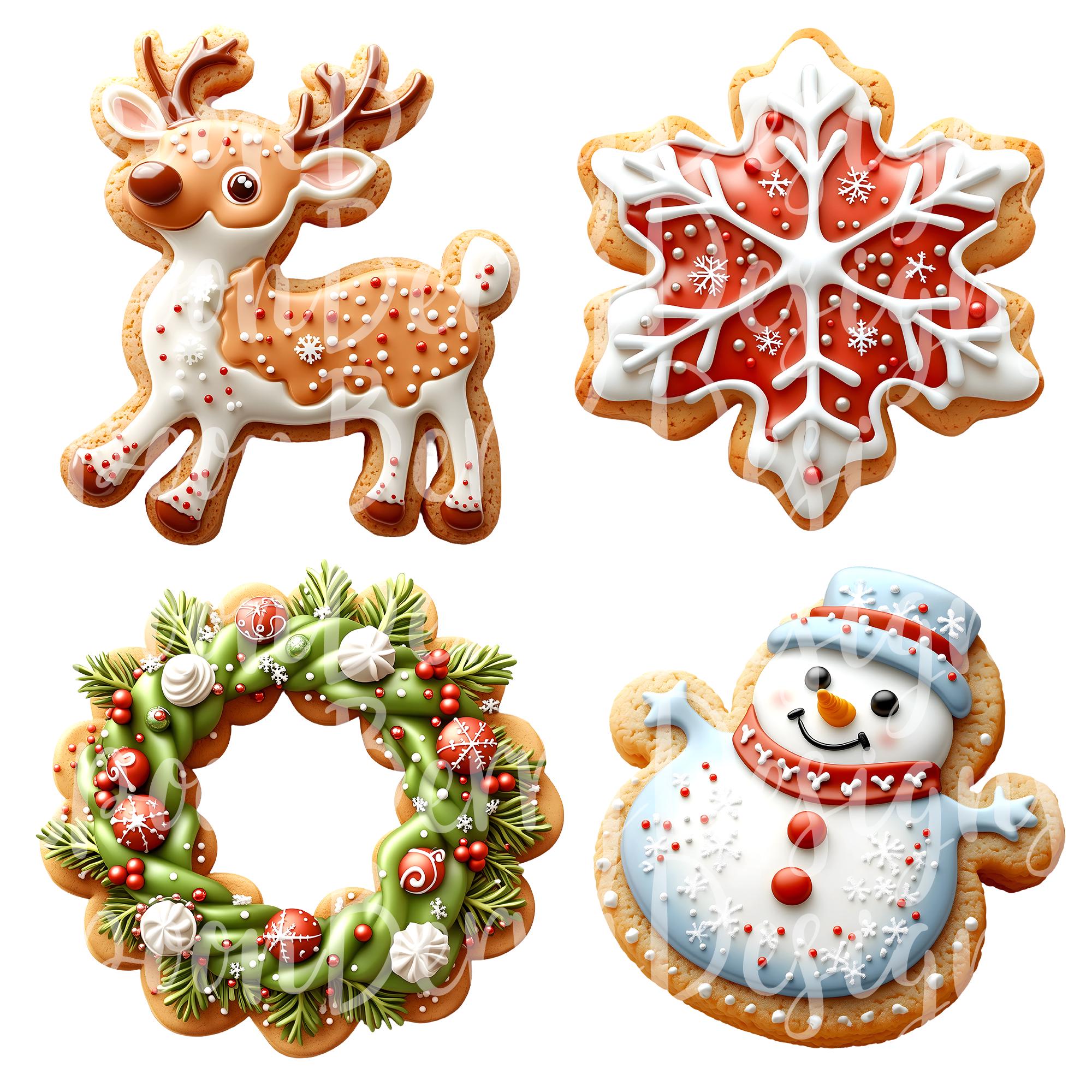 Sugar Cookie Clipart, Set of 22 PNG Bundle, 300 DPI Clip Art, Winter ...
