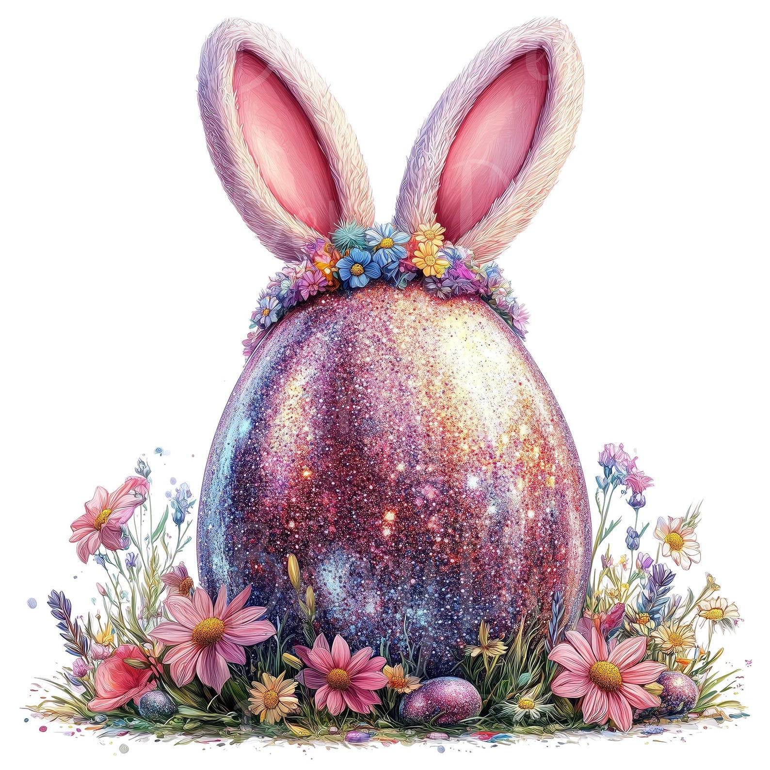 Glitter Easter Eggs Clipart, Set of 15 PNG Bundle, 300 DPI Clip Art ...