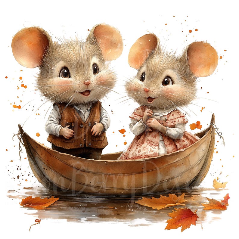 Mice Couple Clip Art, Set of 10 PNG Bundle, 300 DPI Clipart, Cute ...