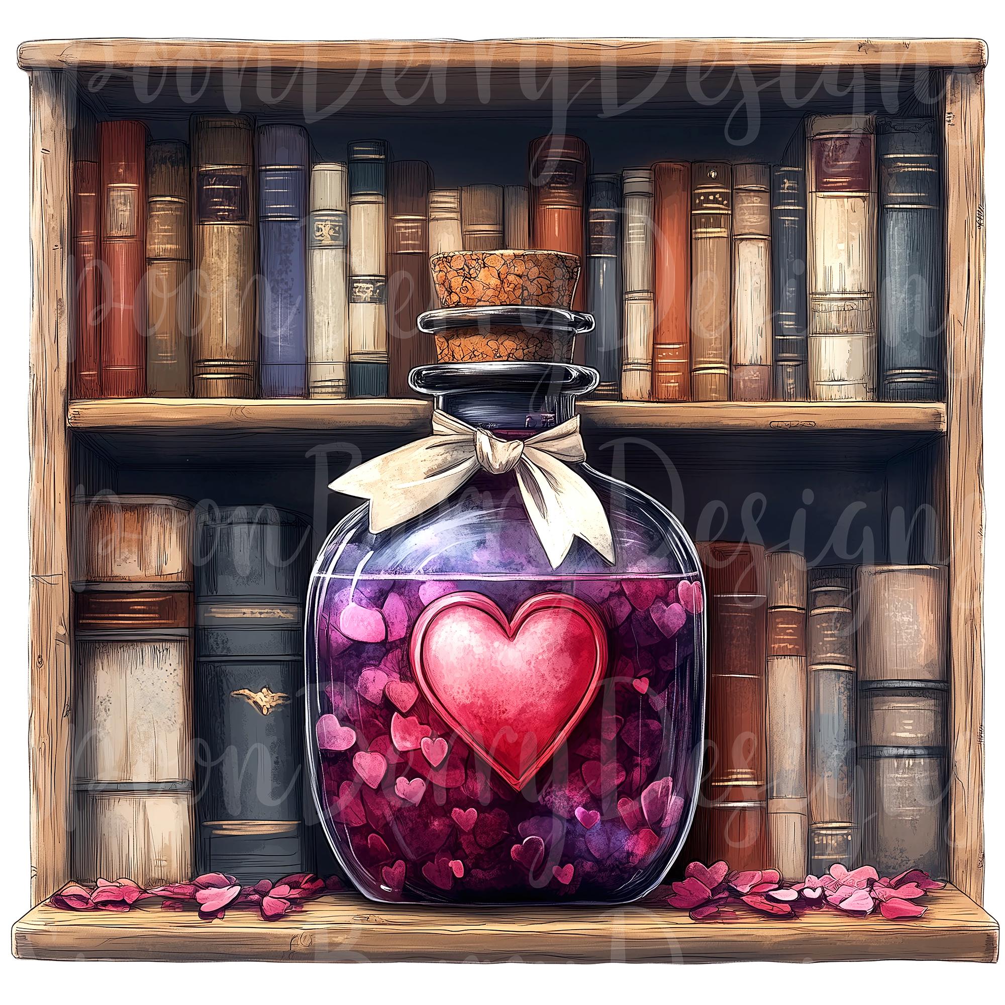 Love Potion Bottle Clipart, Set of 14 PNG Bundle, Watercolor Clip Art ...