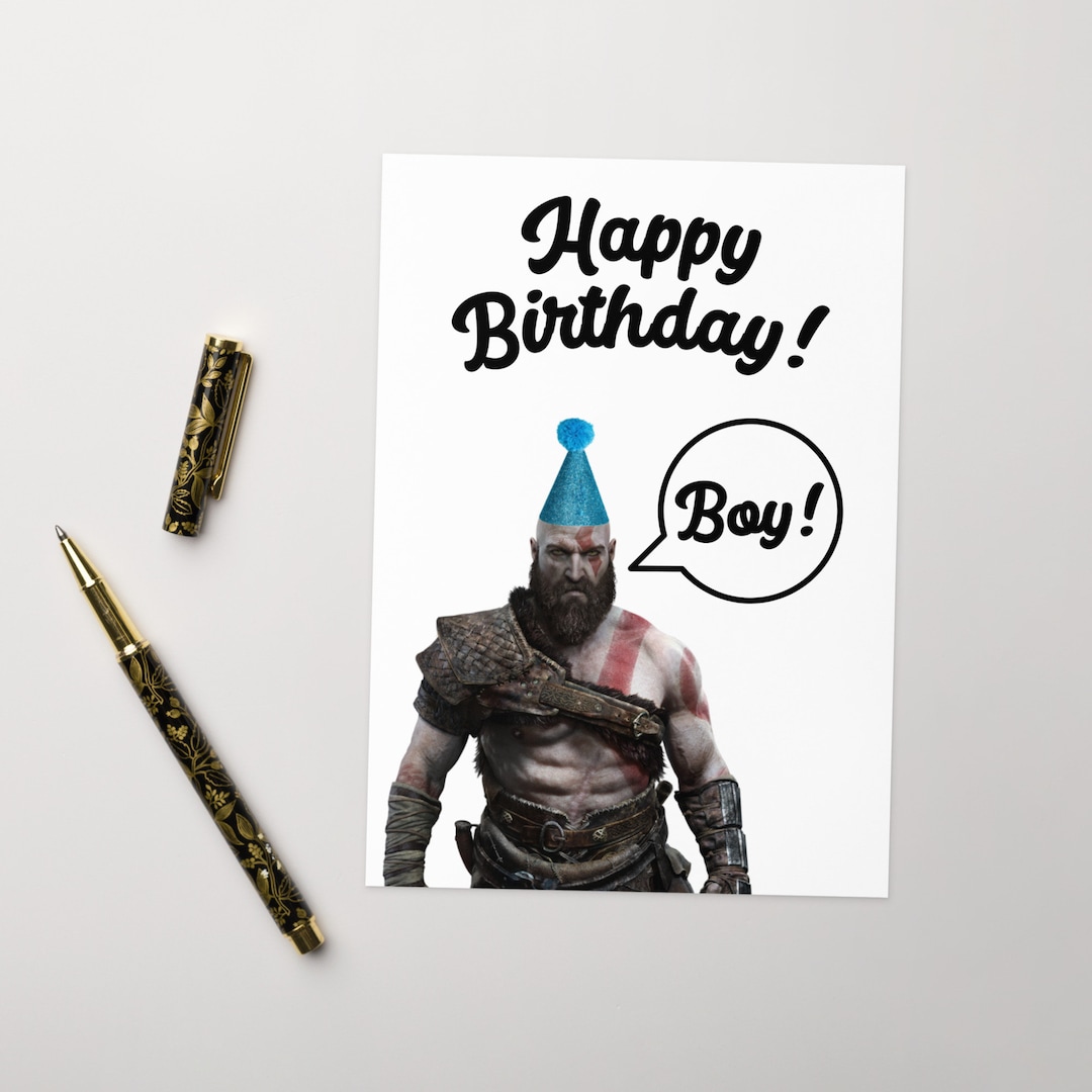 God of War Birthday Card Kratos Birthday Gift - Etsy