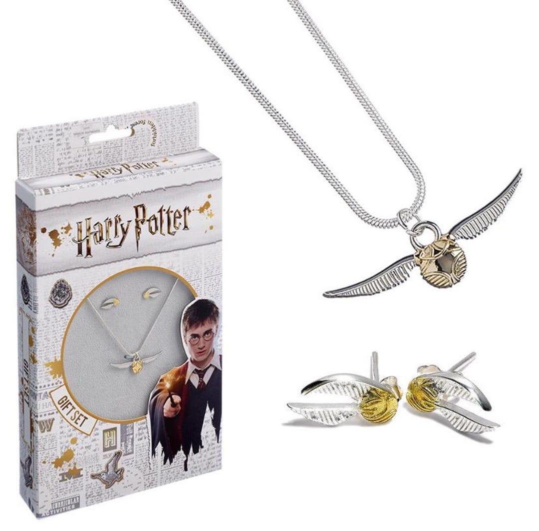 Harry Potter Snitch Silver Necklace and Earrings Set. Harry Potter ...