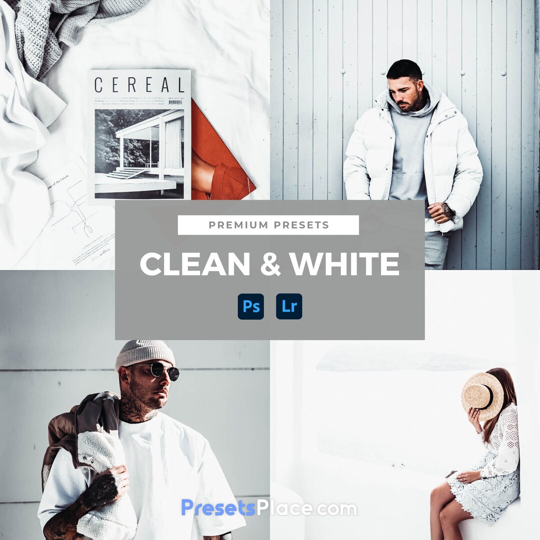 Clean and White Presets - Mobile & Desktop Minimal Preset, Clear, Bright Airy, Minimal Indoor ...