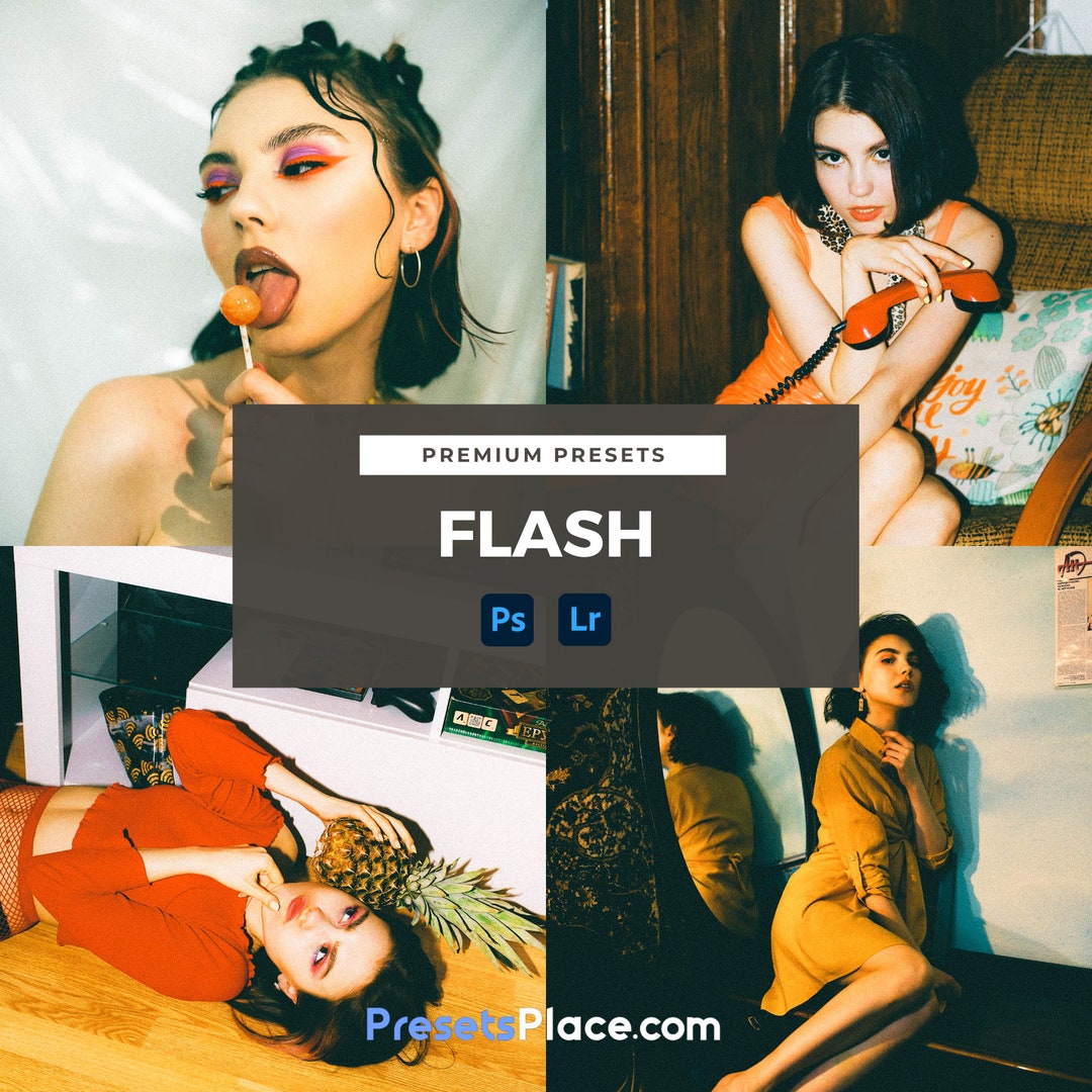 Flash Presets Mobile & Desktop Presets, Retro Vintage Presets for Instagram, Instant Camera ...