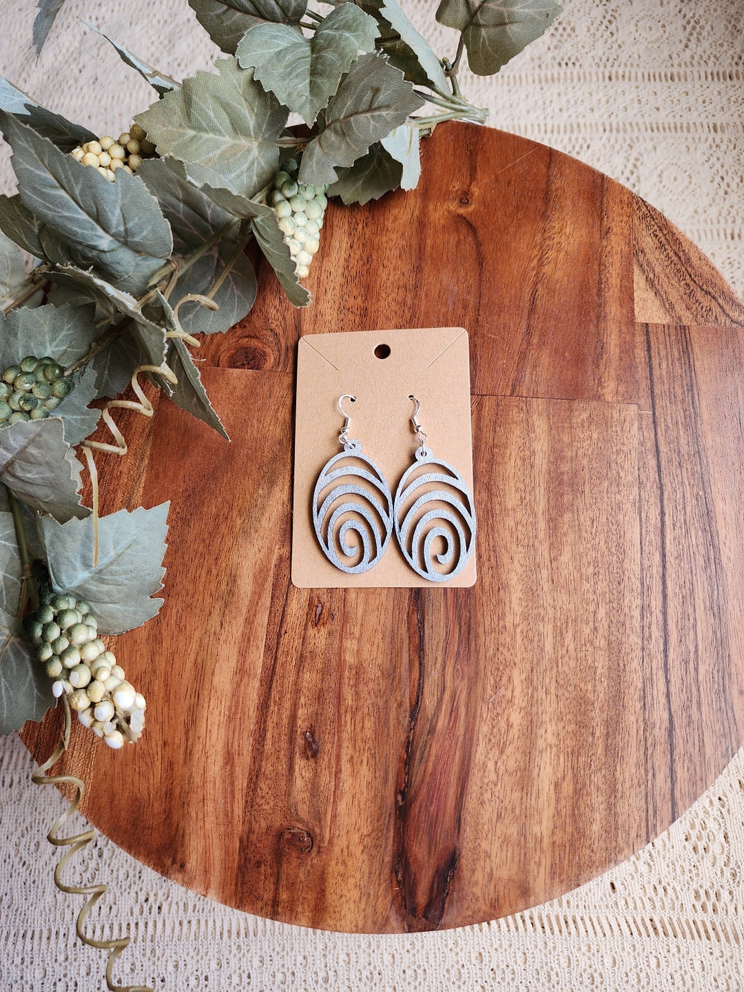Laser Cut Hand Painted Bass Wood Earrings - Etsy