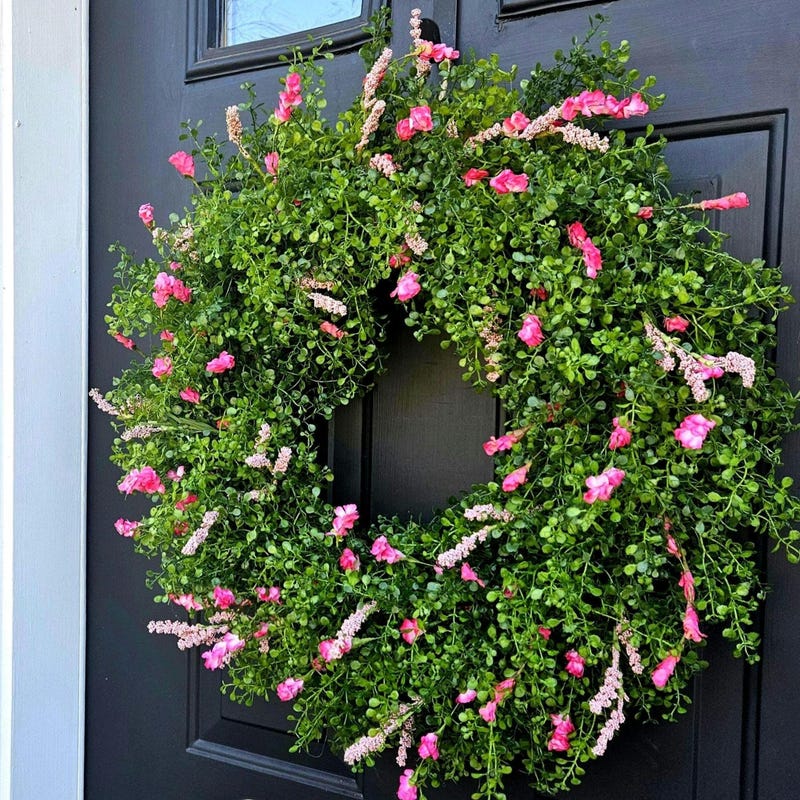 Pink Spring Wreath - Etsy