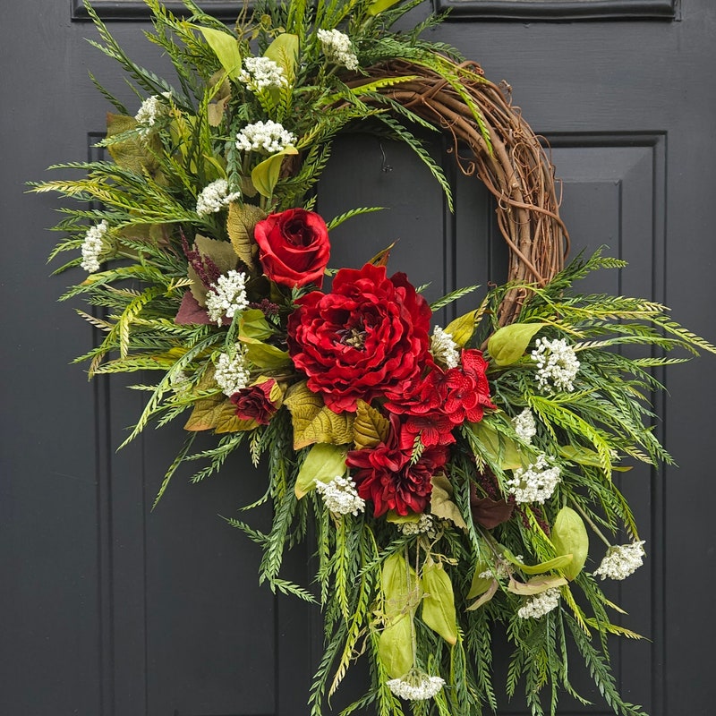 Red Wreath - Etsy