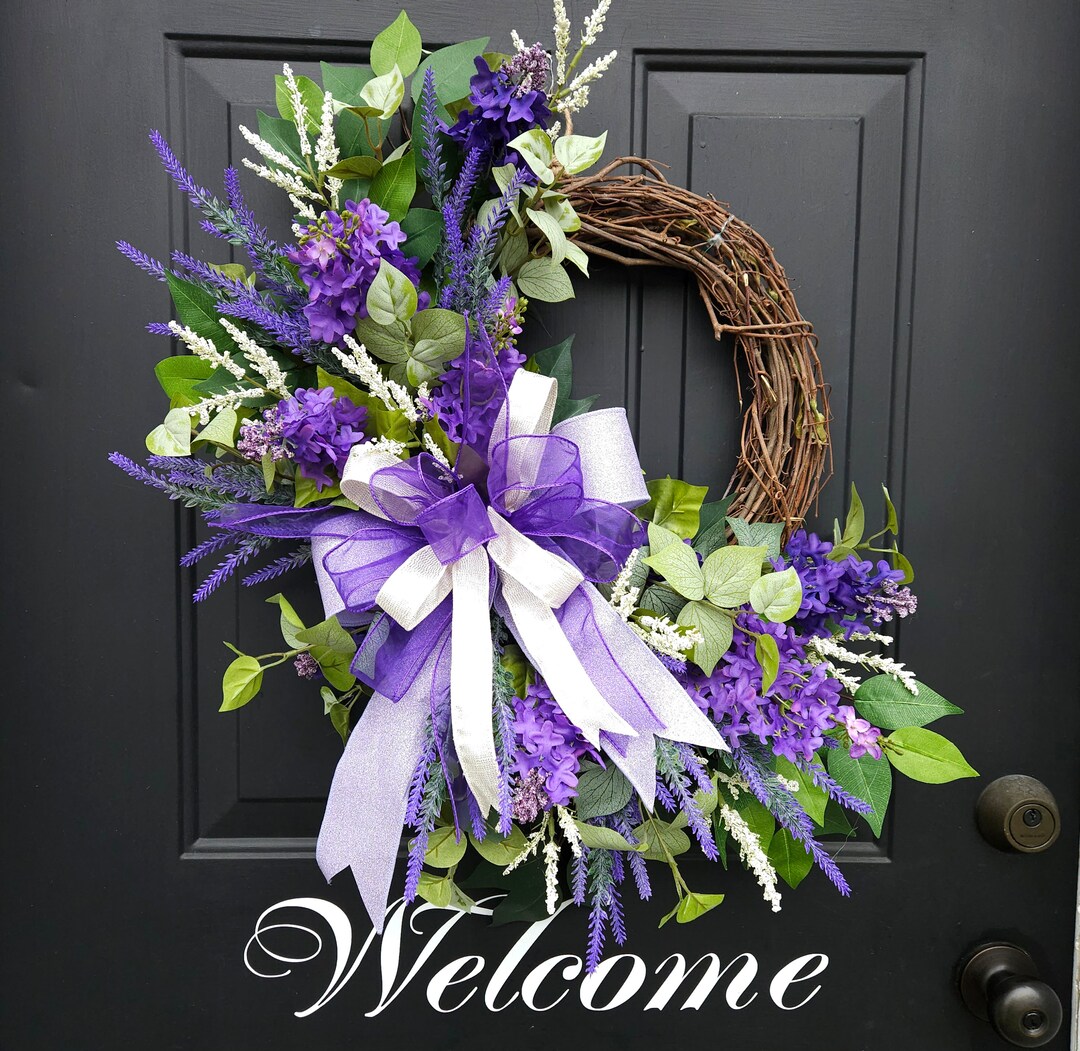 Purple Lavender and Lilac Wreath, Gift for Mom or Friend Who Loves ...