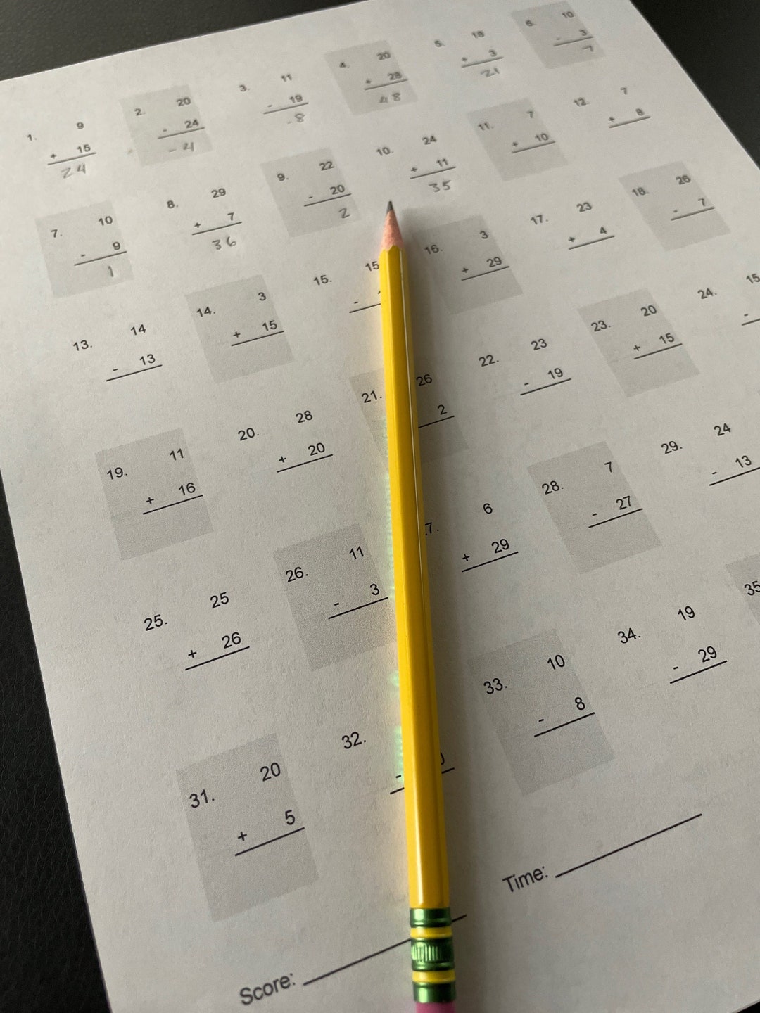Printable Math Worksheet for Addition and Subtraction Math Facts ...