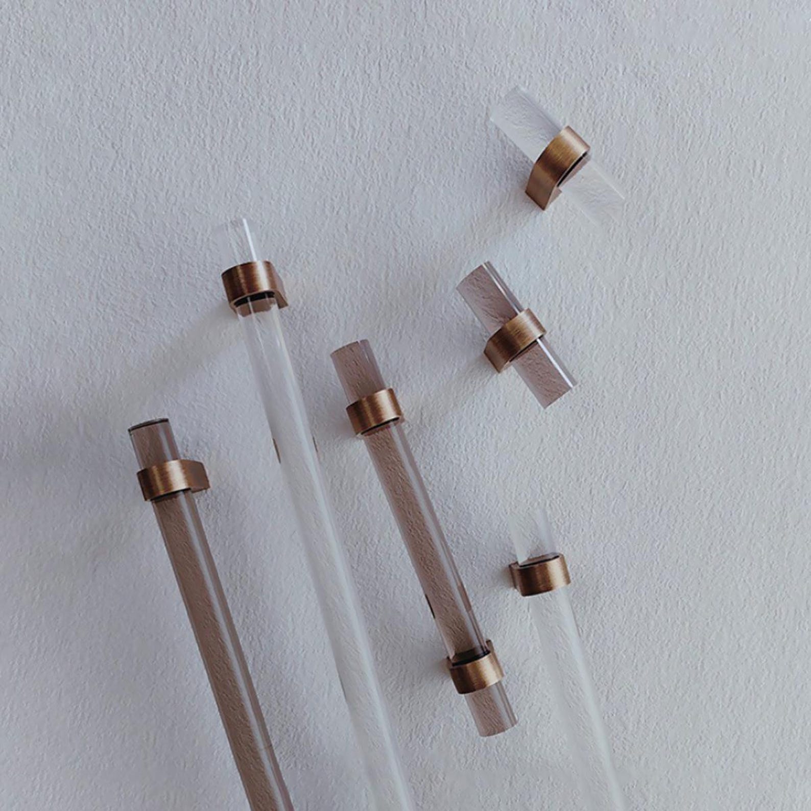 Antique Brass Acrylic Cabinet Handles Transparent Drawer Pulls Lucite ...