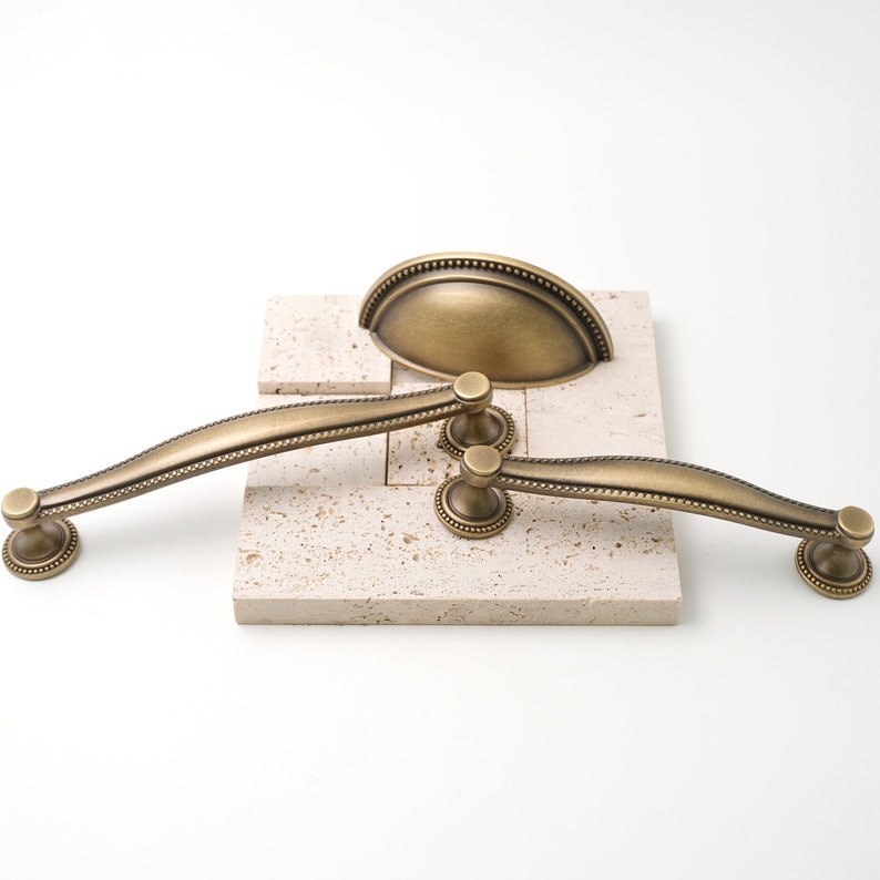 Antique Brass Kitchen Pulls Antique Brass Cabinet Knobs Antique Brass Cup Pulls Vintage Brass ...