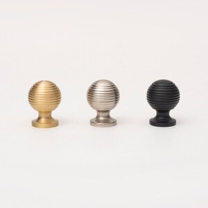 Solid Brass Round Drawer Knobs Black Brass Knobs Satin Nickel Kitchen Door Knobs Shaker Cabinet ...