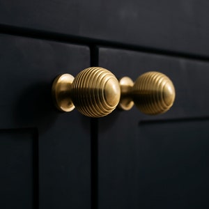 Solid Brass Round Drawer Knobs Black Brass Knobs Satin Nickel Kitchen Door Knobs Shaker Cabinet ...