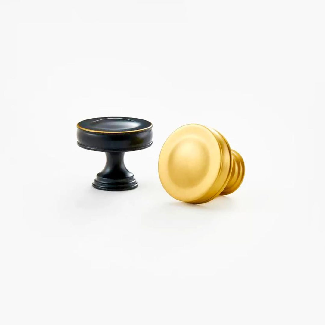 Solid Brass Drawer Knobs Black Brass Knobs Kitchen Door Knobs Gold ...
