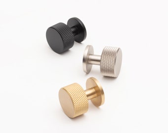 Solid Brass Round Drawer Knobs Black Brass Knobs Satin Nickel Kitchen Door Knobs Shaker Cabinet ...