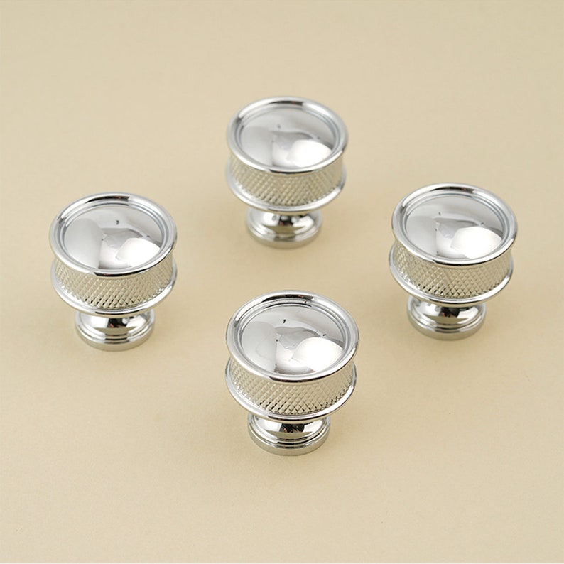 Solid Brass Drawer Knobs Knurled Design Luxury Gold and Silver Decorative Knobs for Cabinets ...