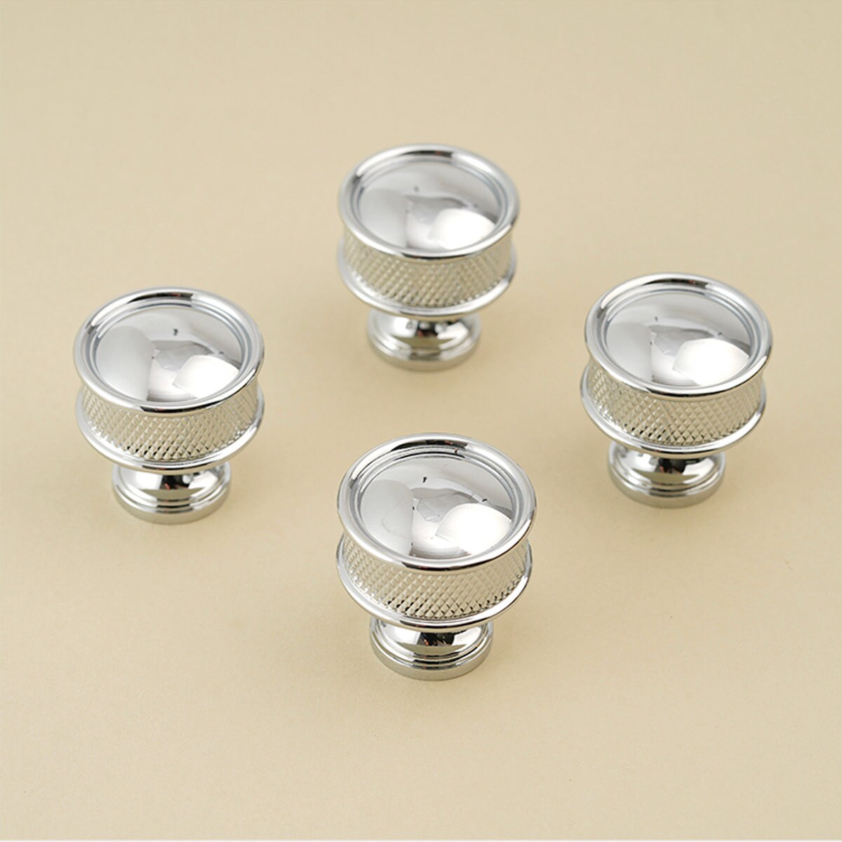Solid Brass Drawer Knobs Knurled Design Luxury Gold and Silver ...