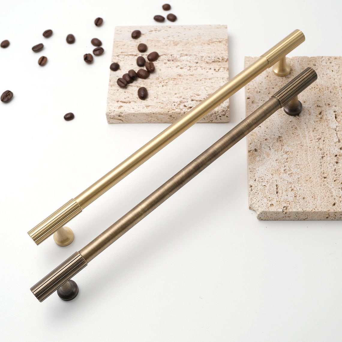 Knurled Brass Handles Aged Brass Handles Brass Cabinet Pulls Antique Gold Pulls Bronze Handles ...