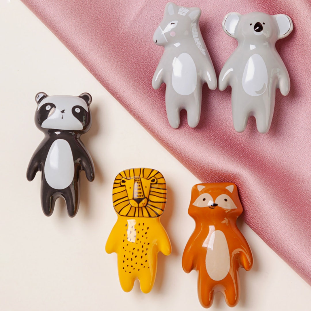 Cartoon Animal Ceramic Cabinet Knobs Nursery Drawer Knobs Cute Dresser Knobs Cartoon Animal ...