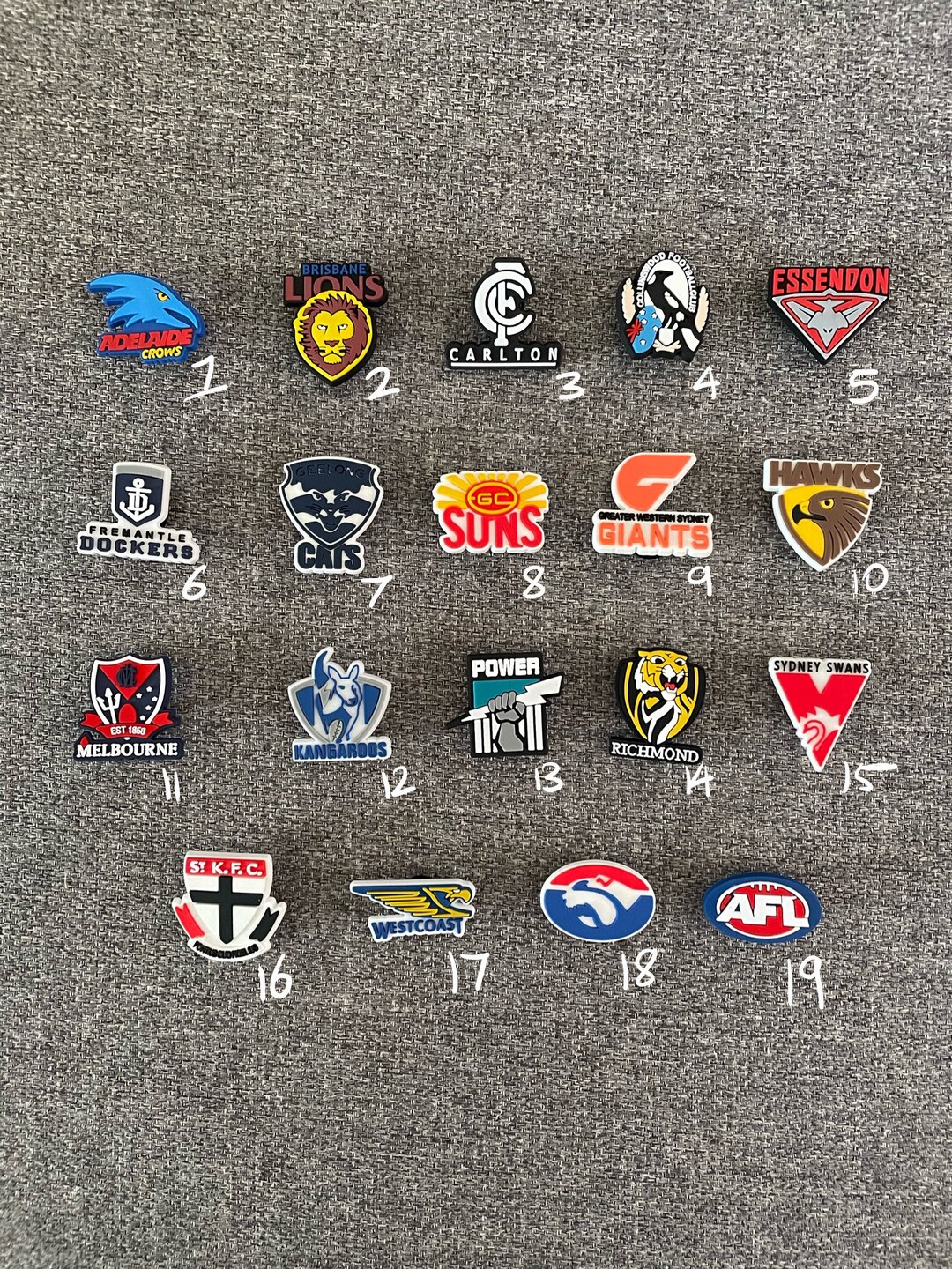 AFL Croc Charms - Aussie Rules Football League - Shoe Charm - Jibbitz ...