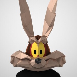 Coyote Mask in Cartoon Style PDF Template, Paper Mask Low Poly, Pdf ...