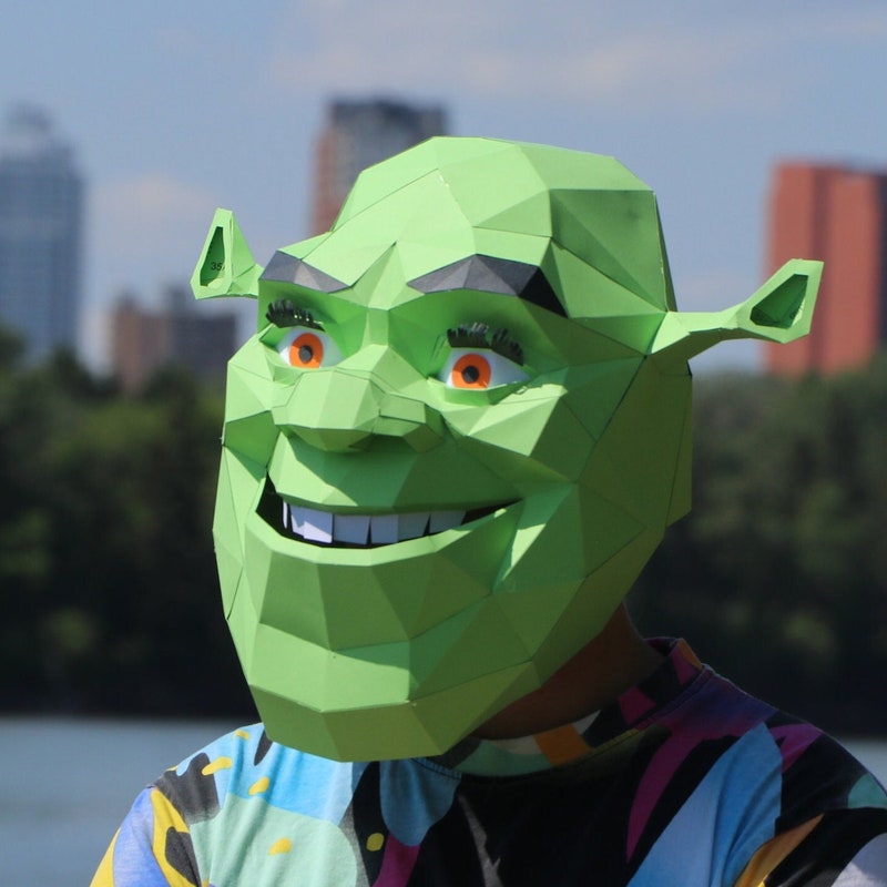 Shrek Face Mask - Etsy