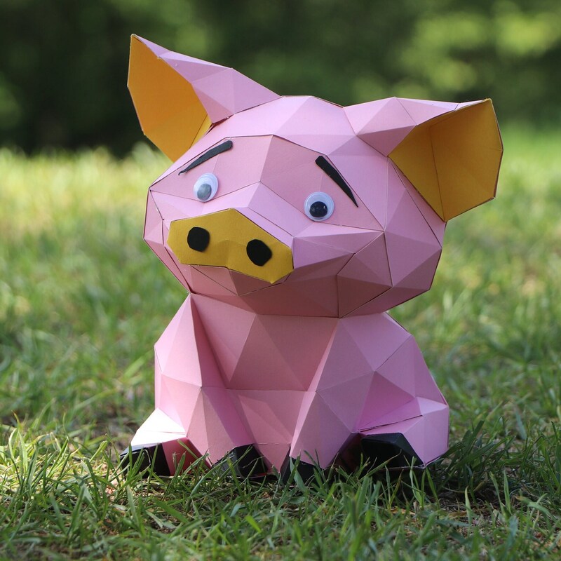 Papercraft 3d Pig - Etsy