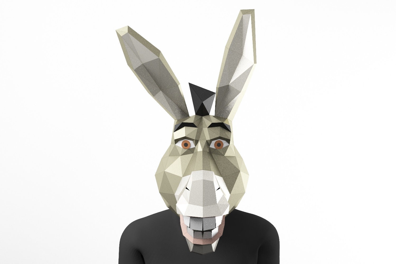 Donkey Mask PDF Template, Cartoon Style Mask - Etsy