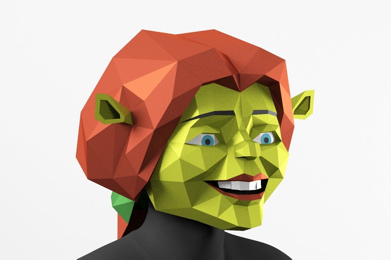 Ogre Girl Mask, PDF Template, Polygonal Paper Mask - Etsy
