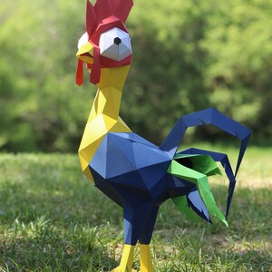 Rooster Cartoon, Template for Assembling PDF - Etsy