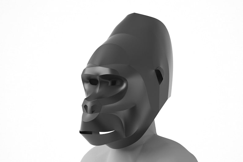 Eva Foam Gorilla Mask Template: Smooth Vector Model (PDF) - Etsy