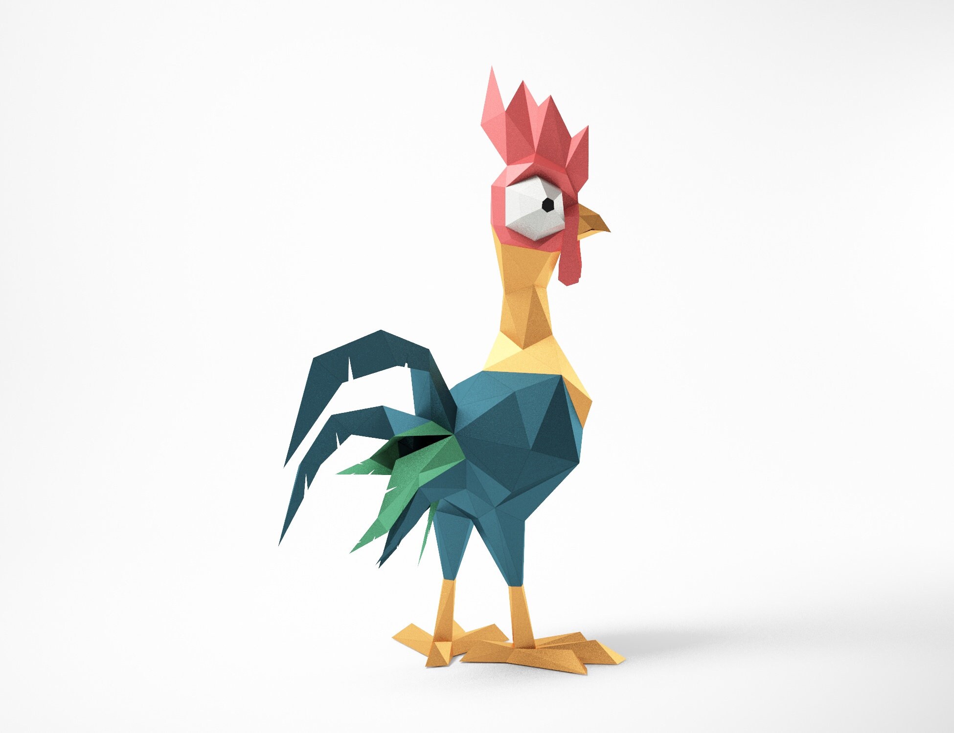 Rooster Cartoon Template for Assembling PDF - Etsy