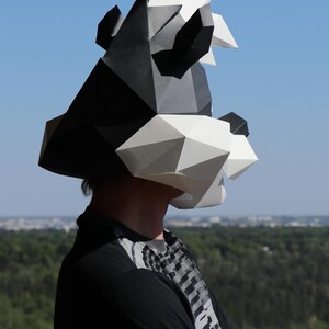 Skunk Mask in Cartoon Style PDF Template, Paper Mask Low Poly - Etsy Canada