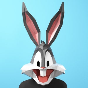 Rabbit Mask in Cartoon Style PDF Template for Making a Paper Mask - Etsy
