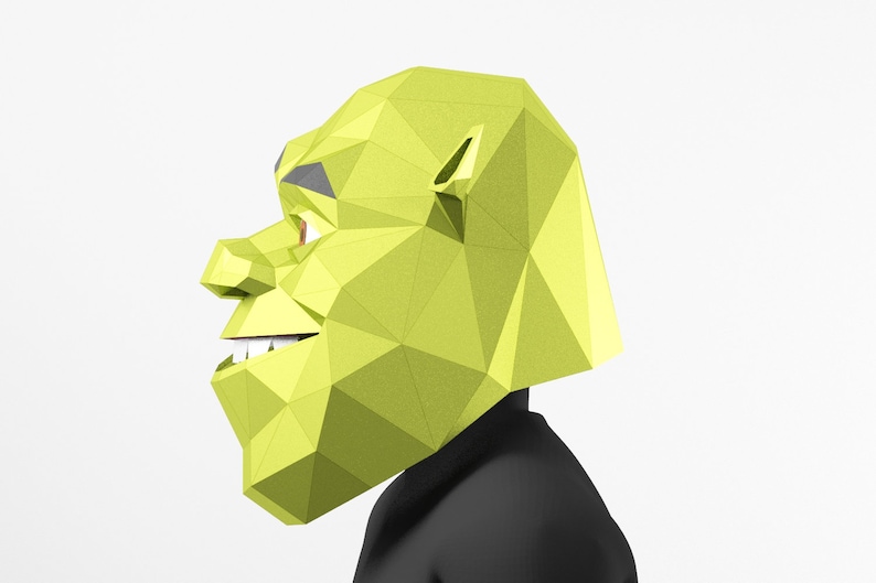 Ogre Mask, PDF Template for Making a Polygonal Paper Mask - Etsy