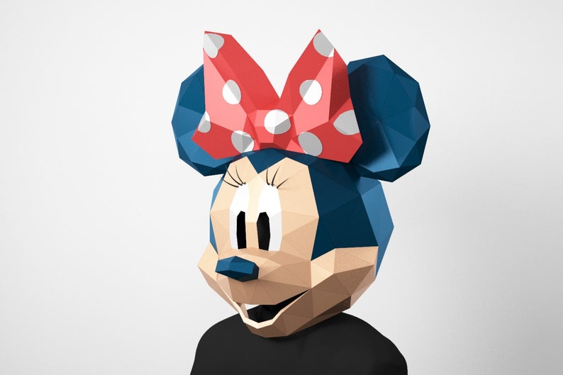 Mask Mouse Girl, Cosplay Mask, Paper Craft Mask, Kid Mask, Kid Costume ...
