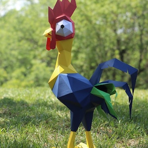 Rooster Cartoon, Template for Assembling PDF - Etsy