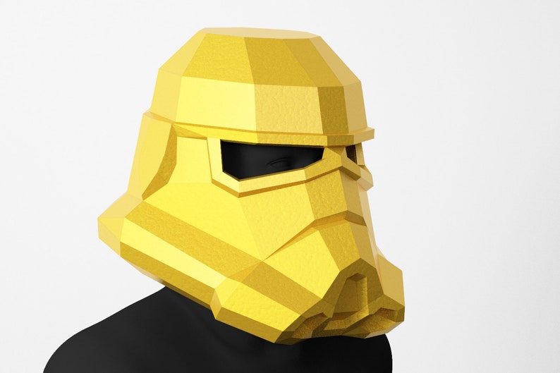 Stormtrooper Papercraft Helmet: Polygonal Mask, Kid/adult Cosplay (PDF ...