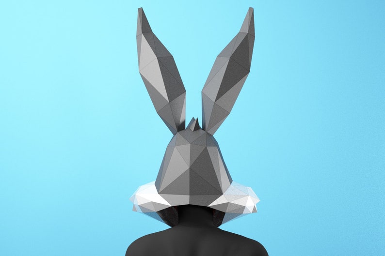 Rabbit Mask in Cartoon Style PDF Template for Making a Paper - Etsy